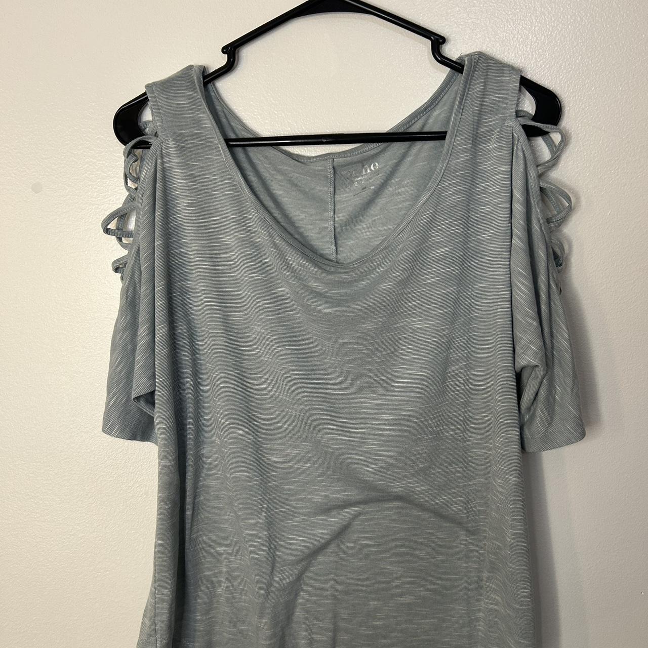 Soho New York & Company Grey Swoop Neck size... - Depop