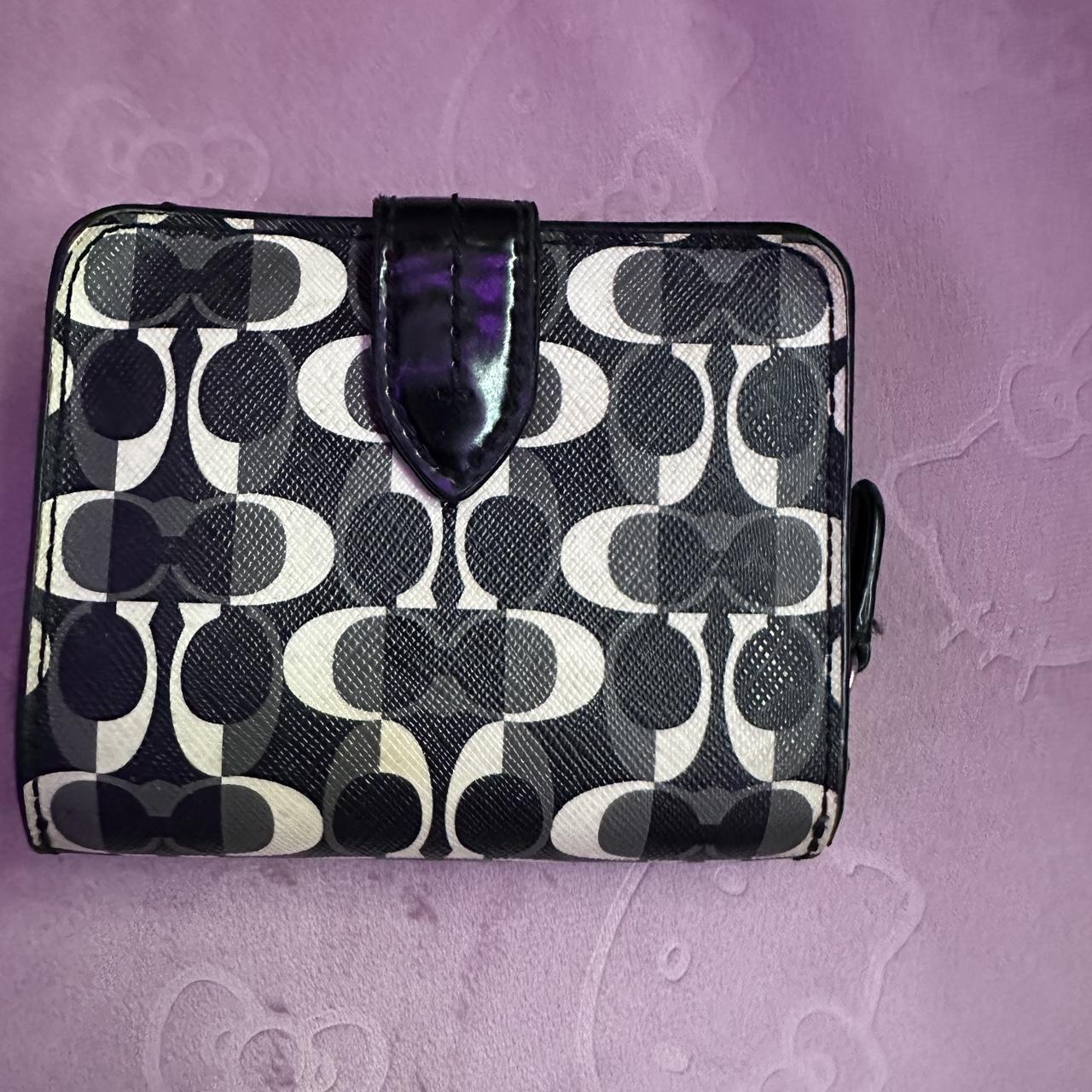 Coach signature Peyton black and white wallet, it’s... | Depop
