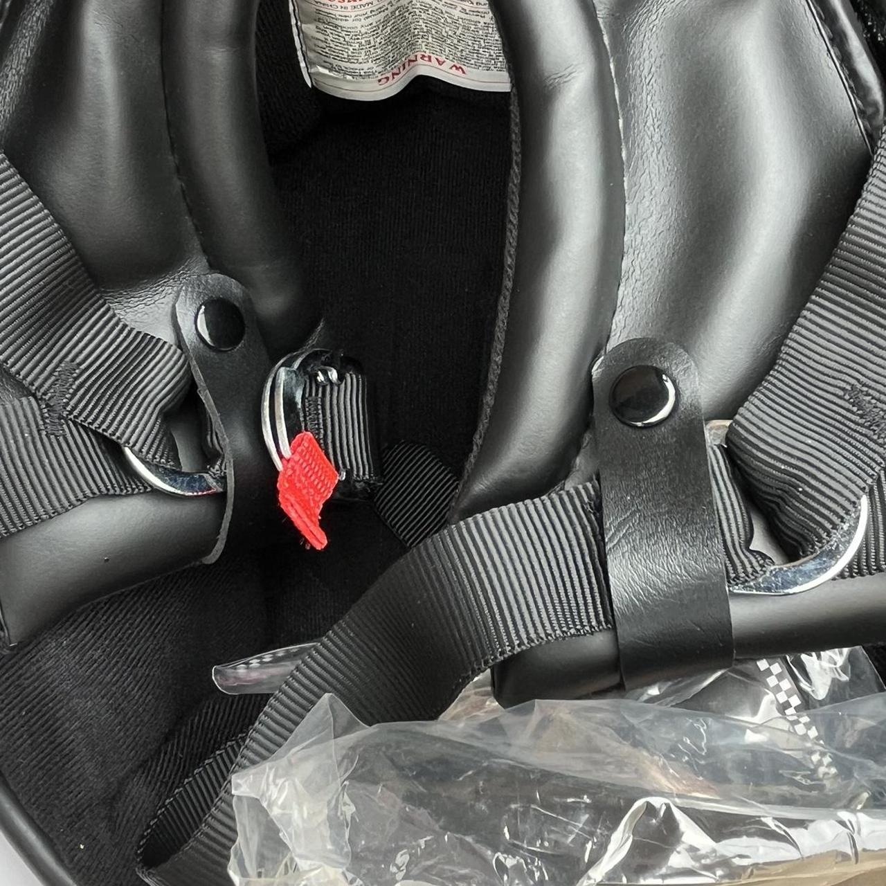 HCI XXL 2000s black motorcycle helmet with a red... - Depop