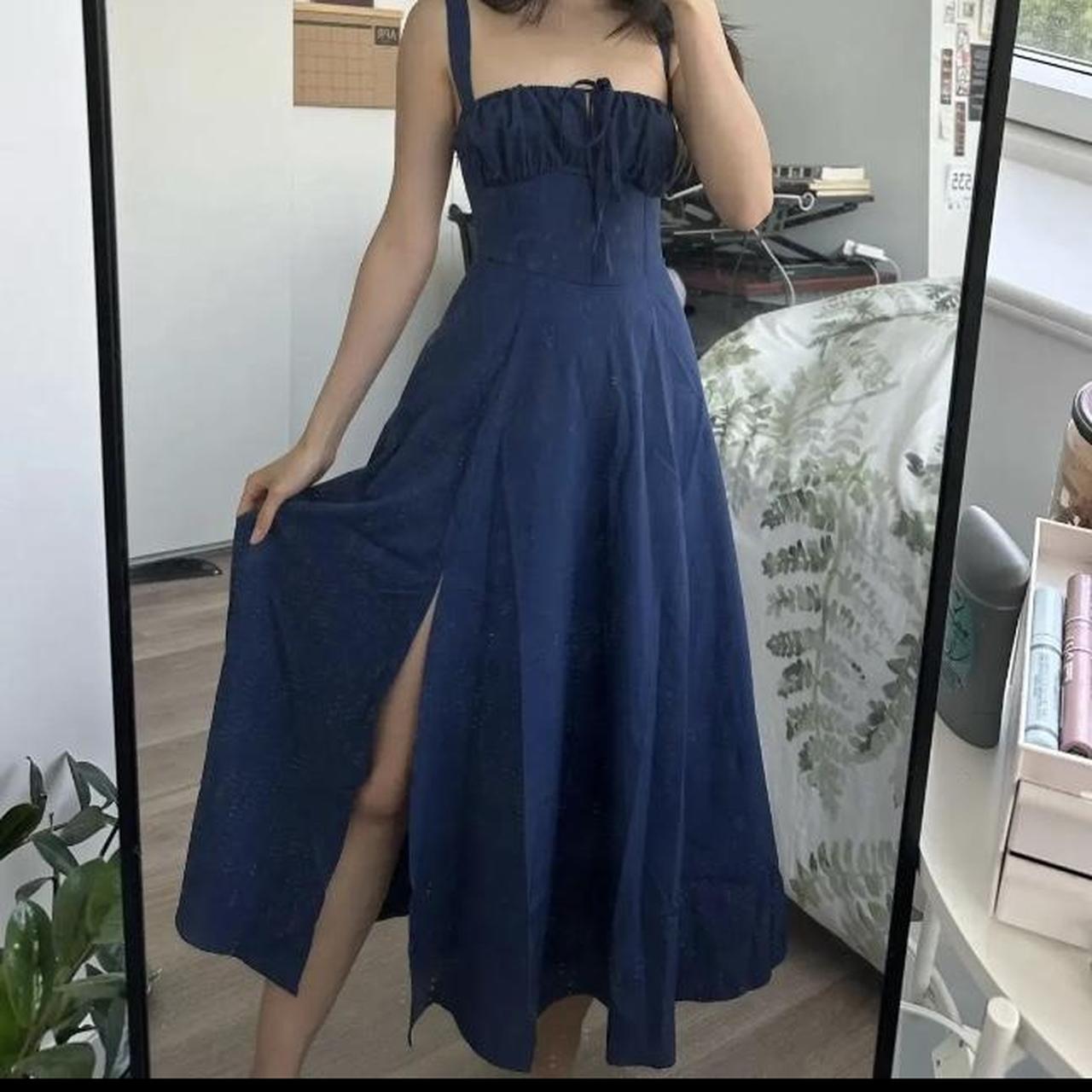 Dark blue navy summer dress Size: S - Depop