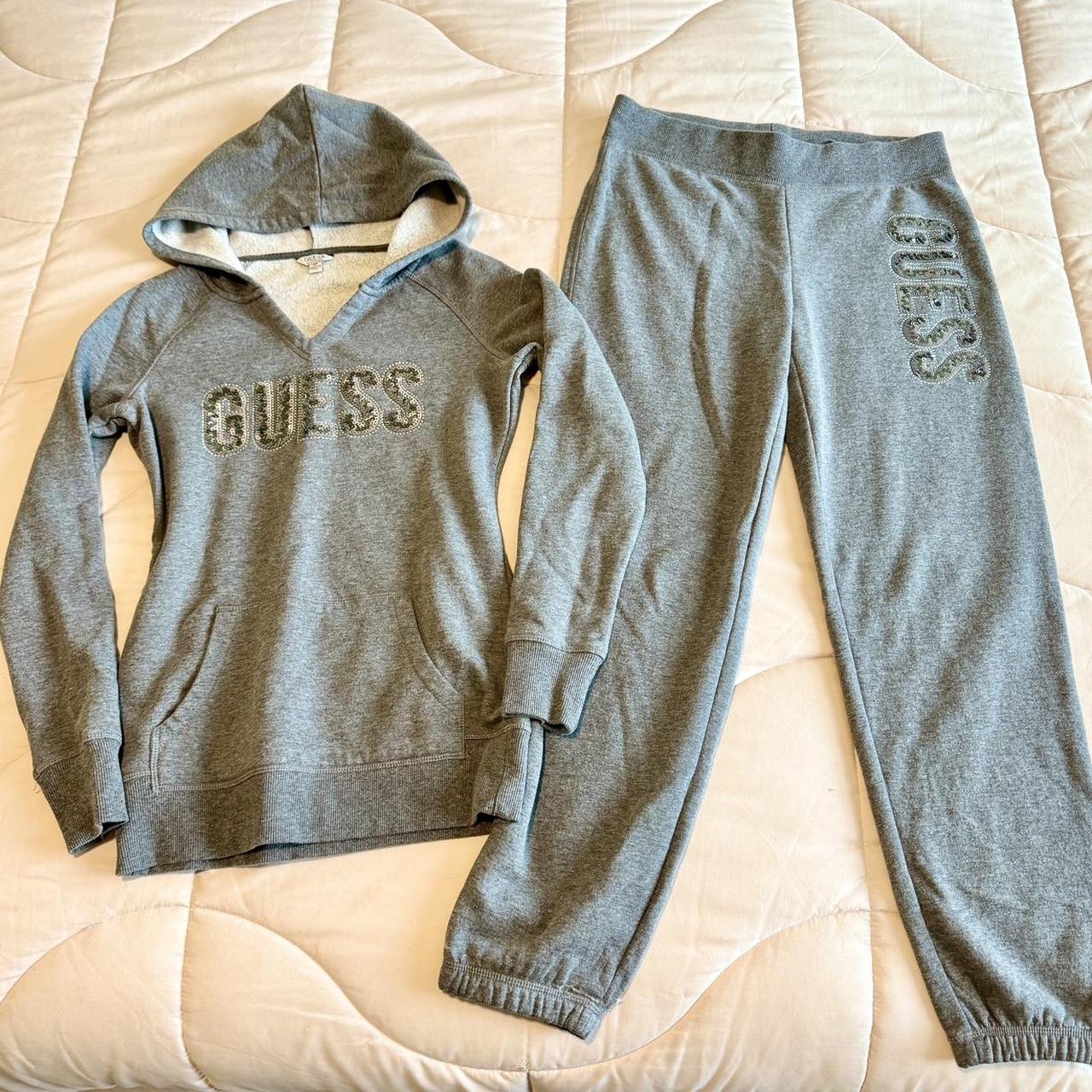 GUESS 2 piece matching sweatpants and hoodie set,... - Depop