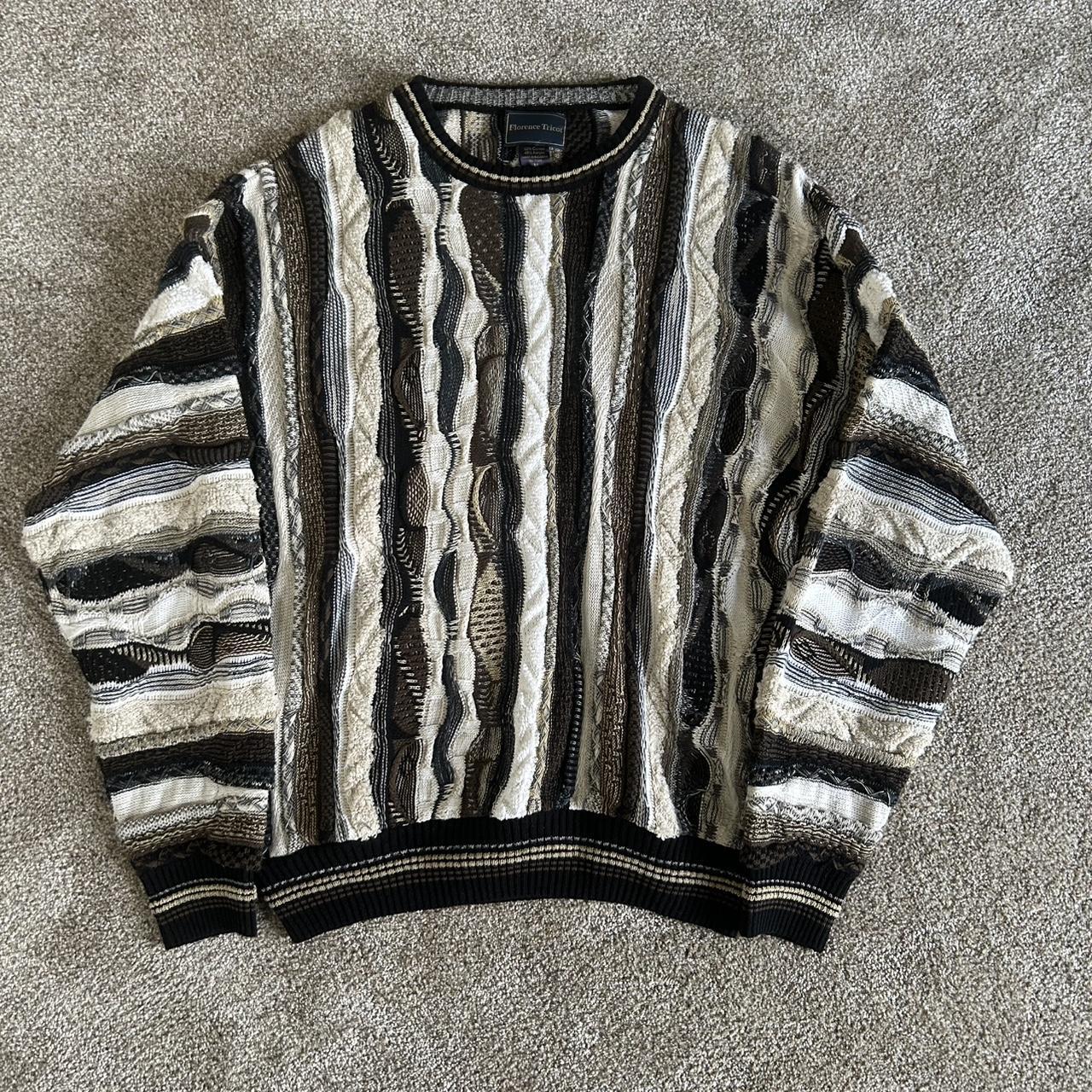 Coogi-inspired black and white sweater #streetwear... - Depop