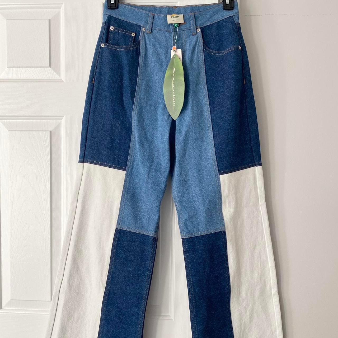 Farm Rio Women's multi Jeans Farm Rio Patch Wide-Leg... - Depop