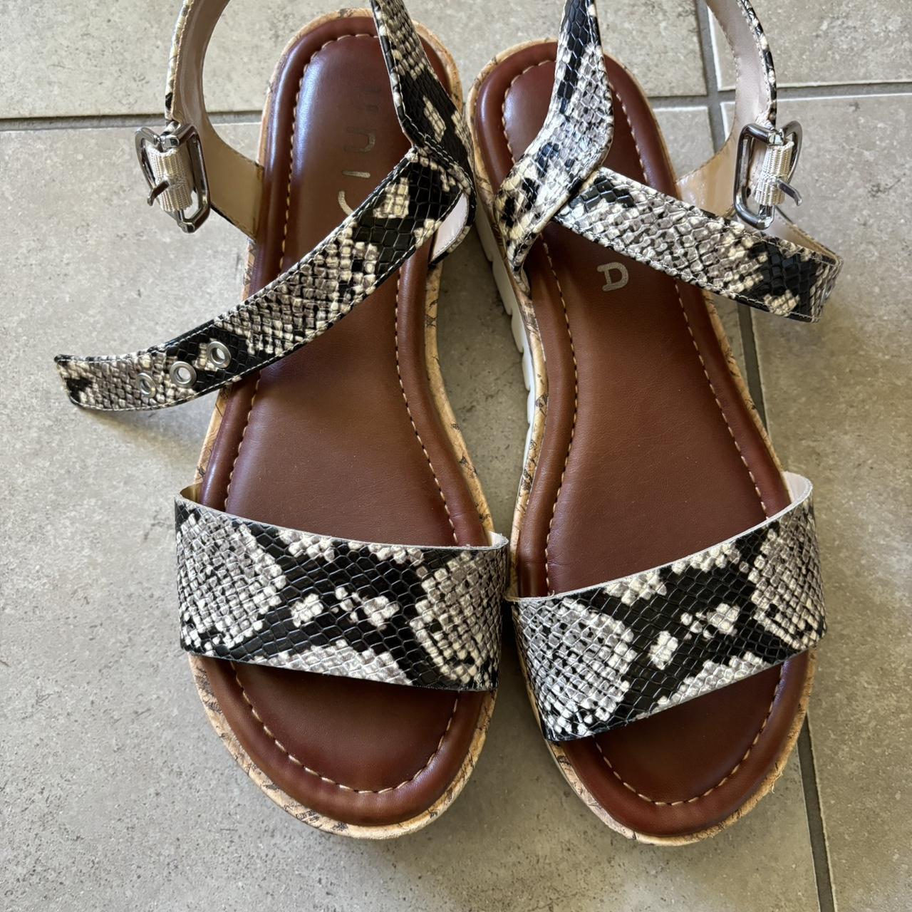 Unisa leopard print buckle sandals. Size 9. Like new. - Depop