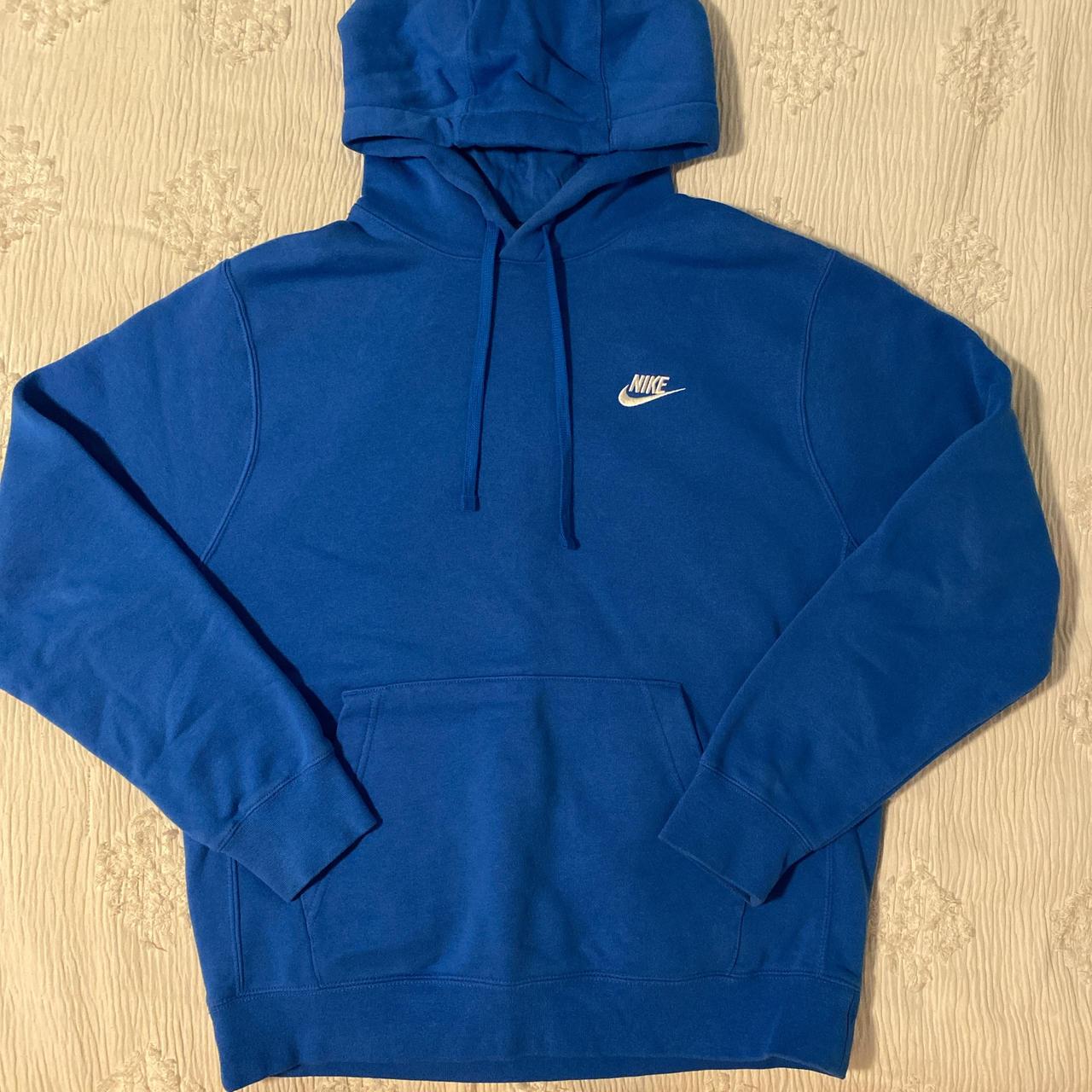 Men’s medium royal blue Nike hoodie Worn once, in... - Depop