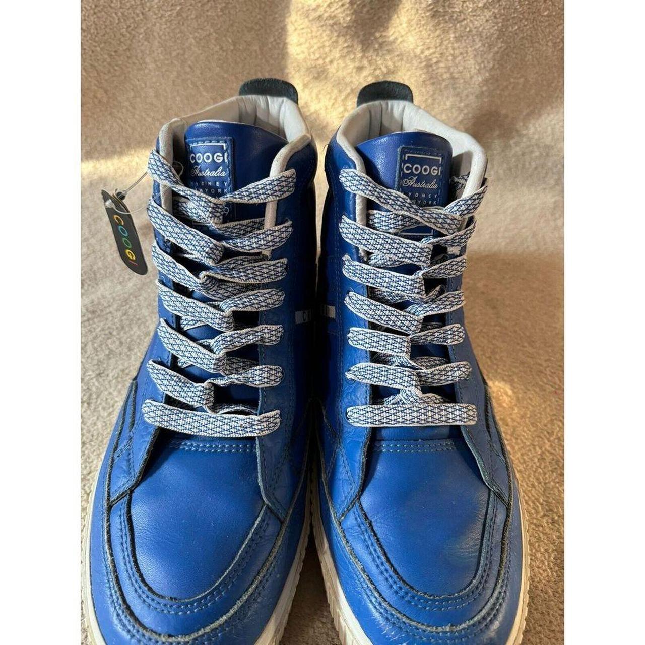 Rare! Coogi Australia Royal Blue Leather Hi-Top... - Depop