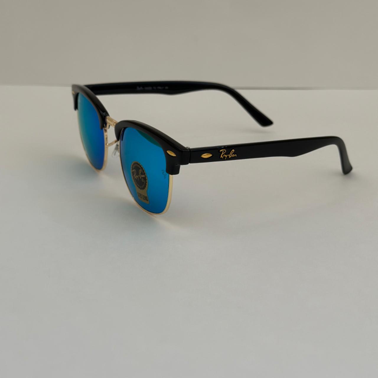 Ray Ban Clubmaster Blue Mirror Men’s Sunglasses - Depop