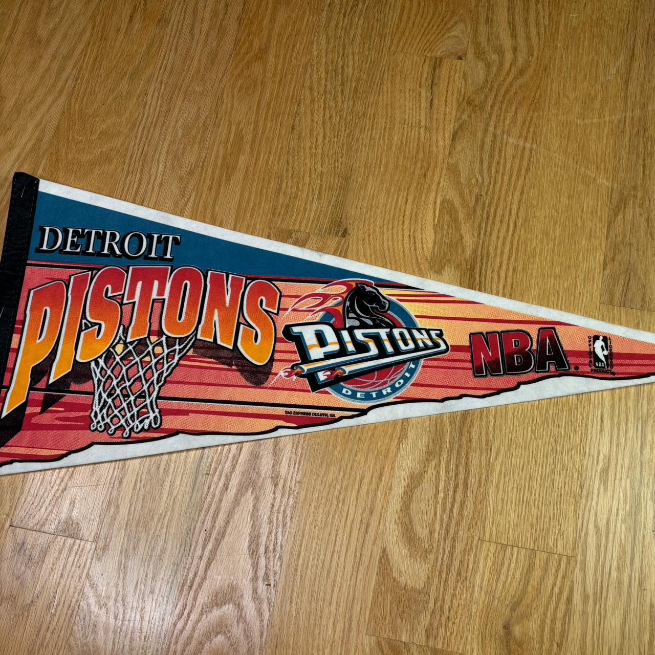 Vintage NBA Detroit Pistons Retro Pennant... - Depop