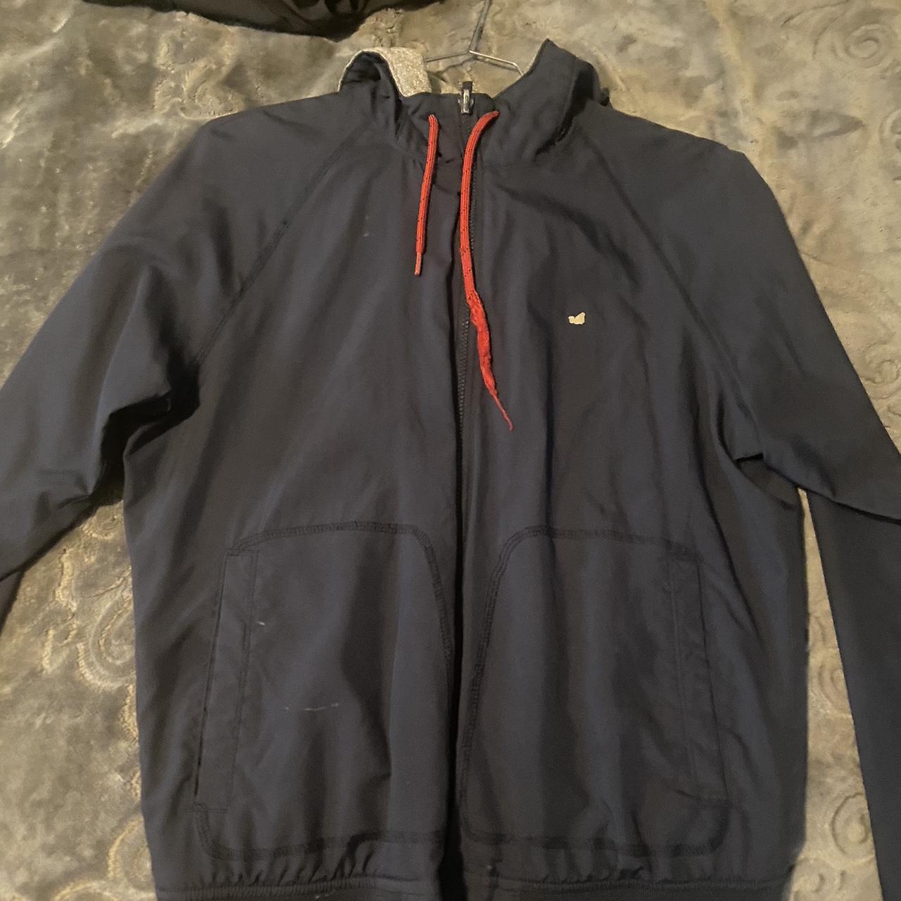 zip up jacket with red strings #jackets - Depop