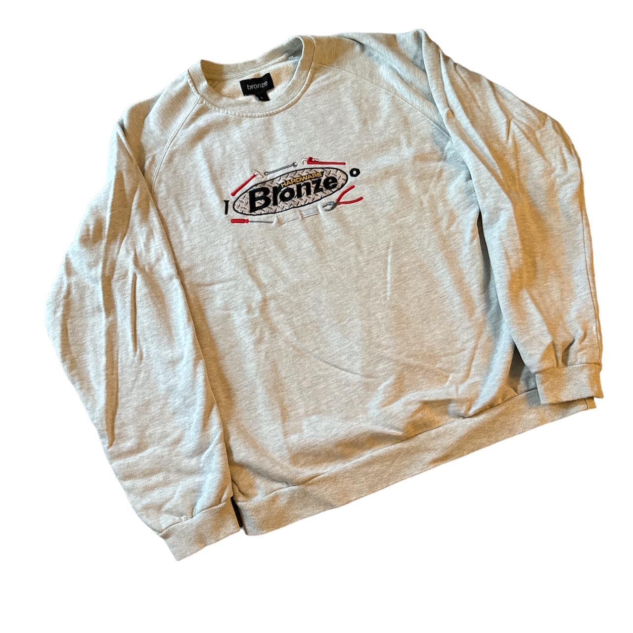 Bronze56K / Hardware Crewneck -Heather Grey... - Depop