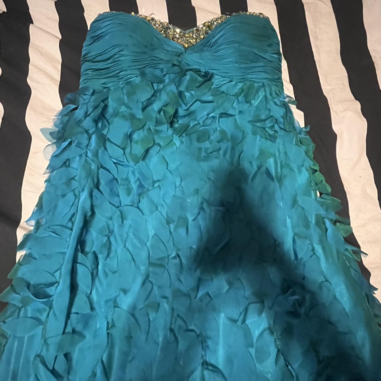 Blue Y2k hoco/prom dress with rhinestones | Depop