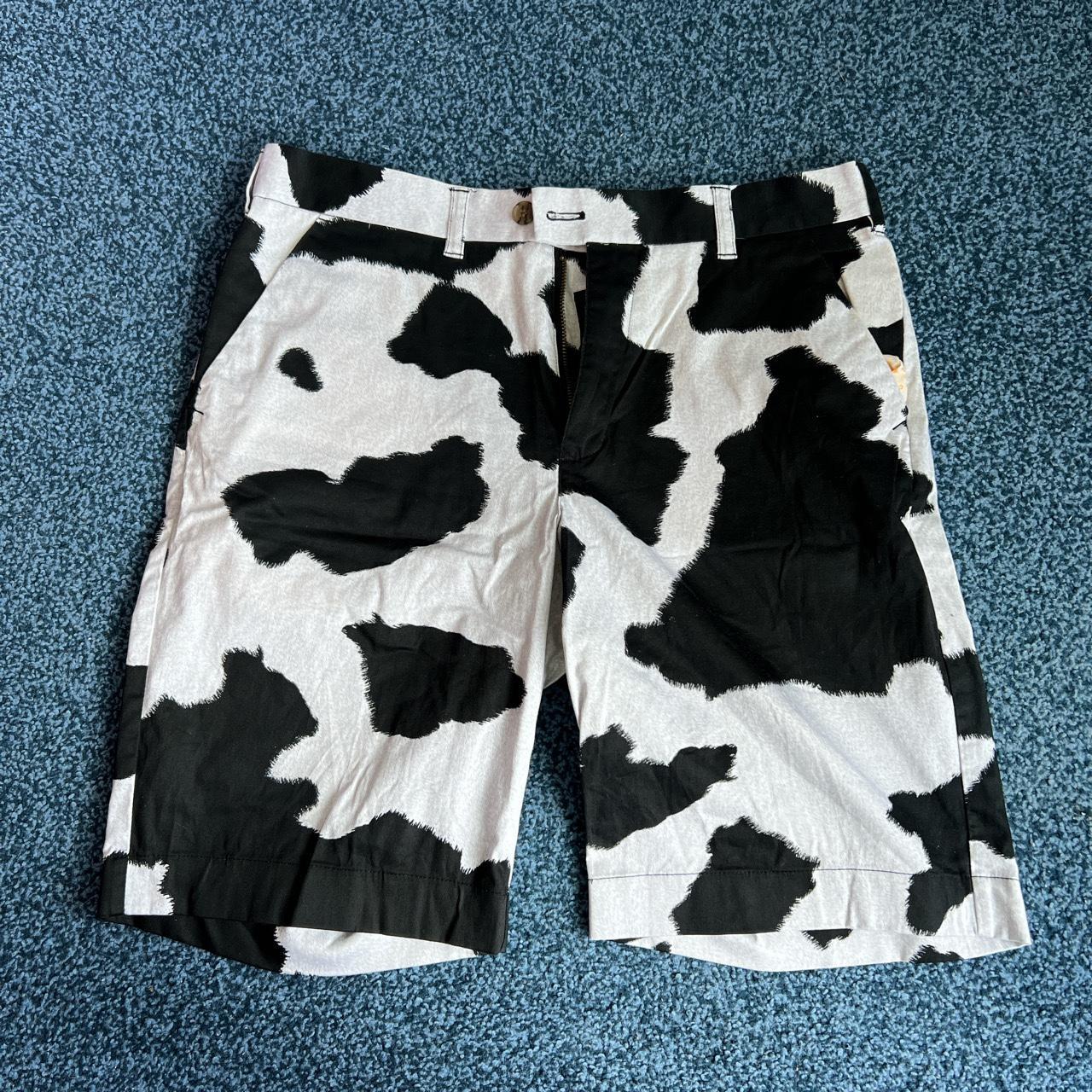 Cow print golf shorts that look sexy with... - Depop