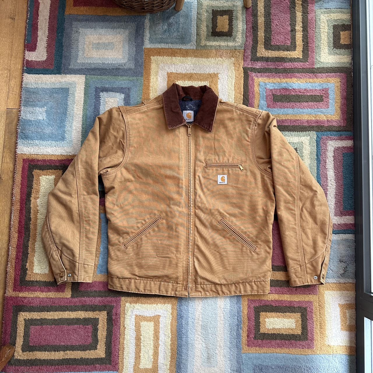 Tan Carhartt Detroit jacket with brown collar Chest... - Depop