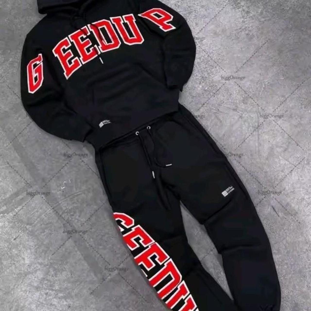 Black and red Geedup hoodie. Size L | Depop