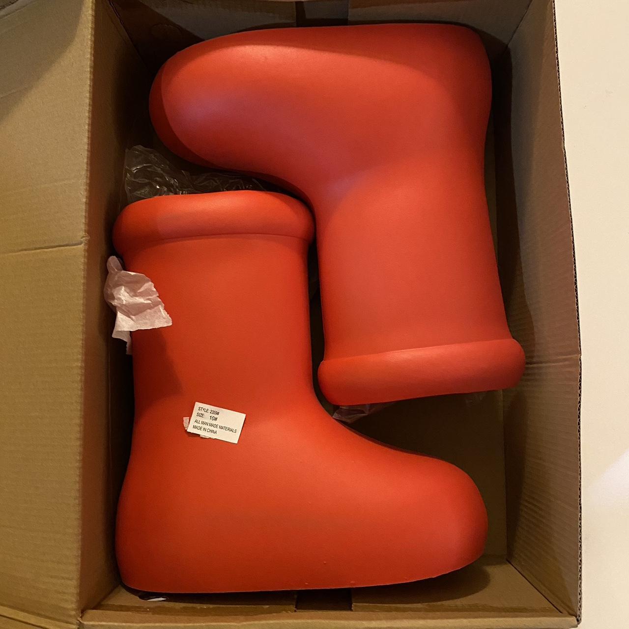 Size 10 Big Red Boots #streetwear #astroboy #cosplay - Depop