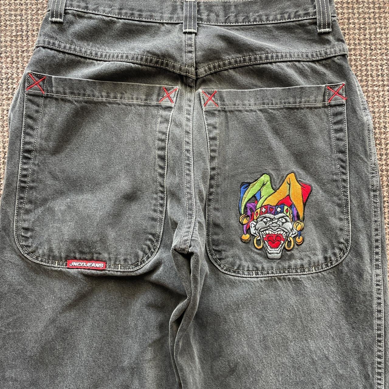 JNCO Men's Black and Grey Jeans extremely rare,... - Depop