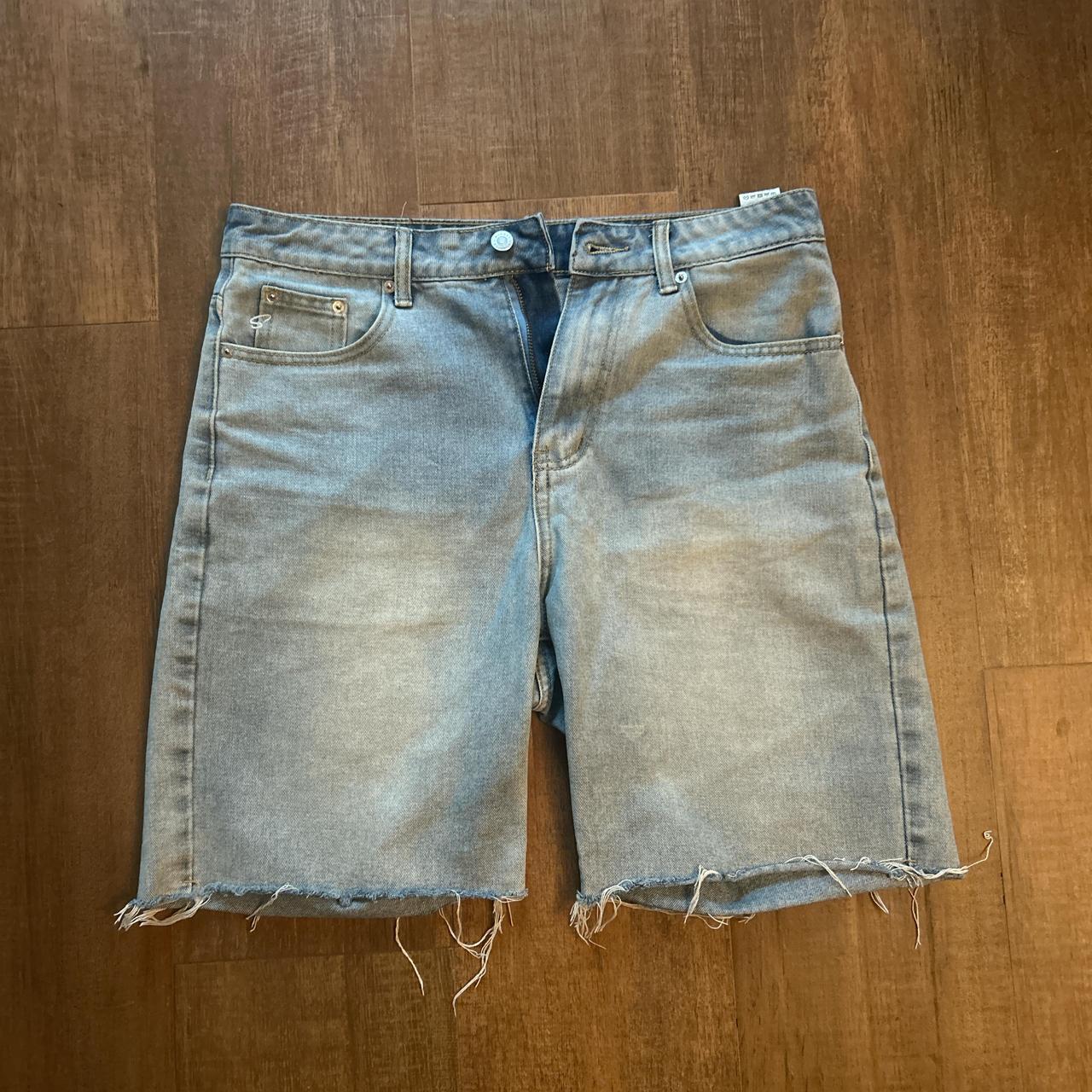 Light blue jorts with flare at the bottom. Size S... | Depop