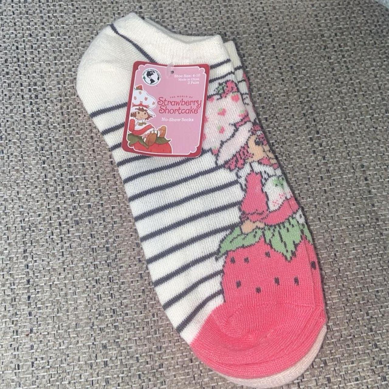 Strawberry Shortcake Socks 3 pairs Size: 4-10 women... - Depop