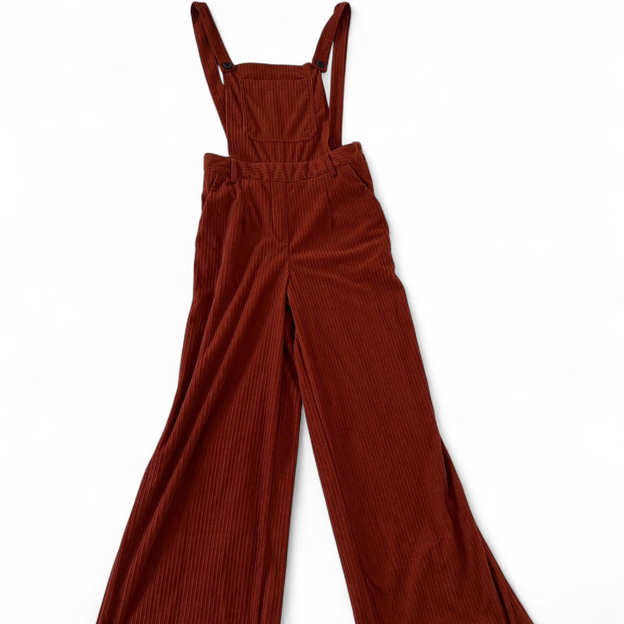 70s-inspired Rust Corduroy Overalls - Cider... | Depop