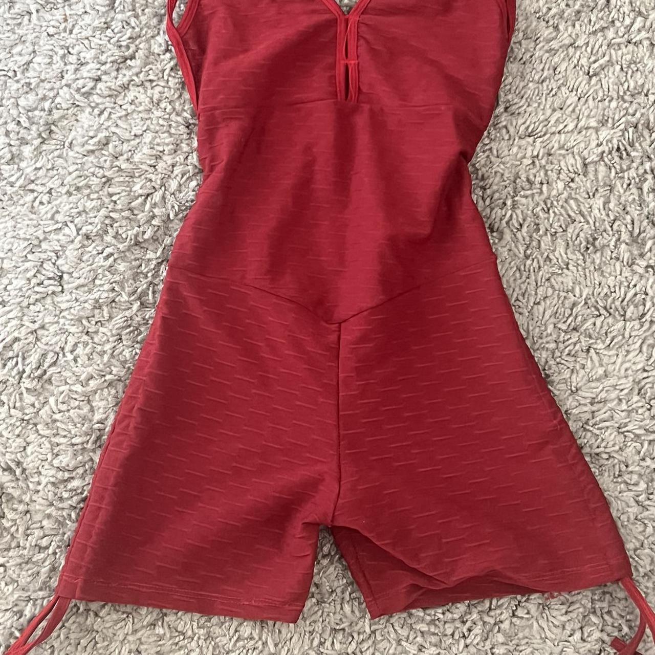 Red small gym sexy playsuit - Depop