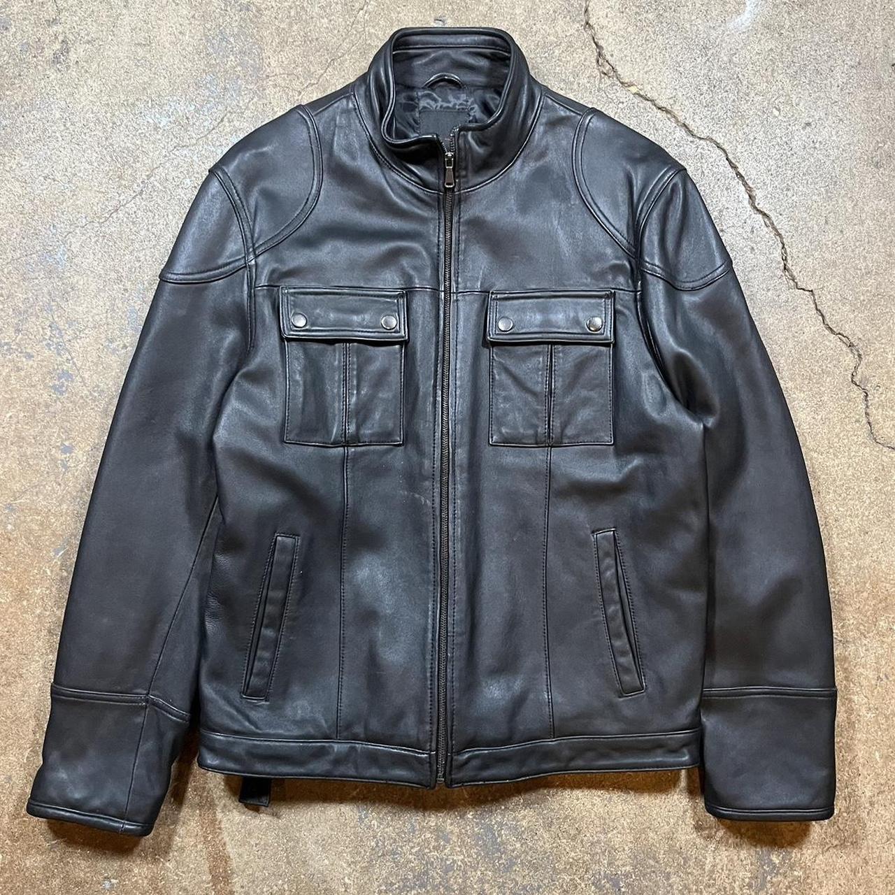 Vintage y2k J.Ferrar faux leather trucker... | Depop