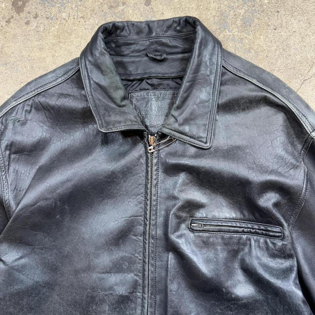 Vintage y2k American Classics leather trucker/bomber... | Depop