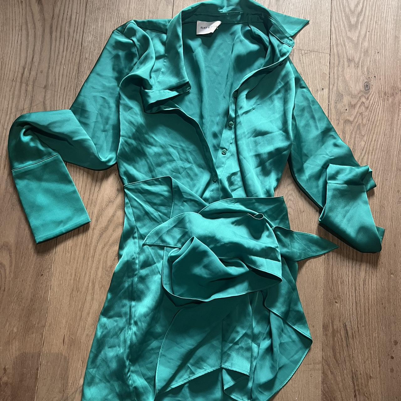 Rat & Boa Alanis Silk Dress, XXS Green - Depop