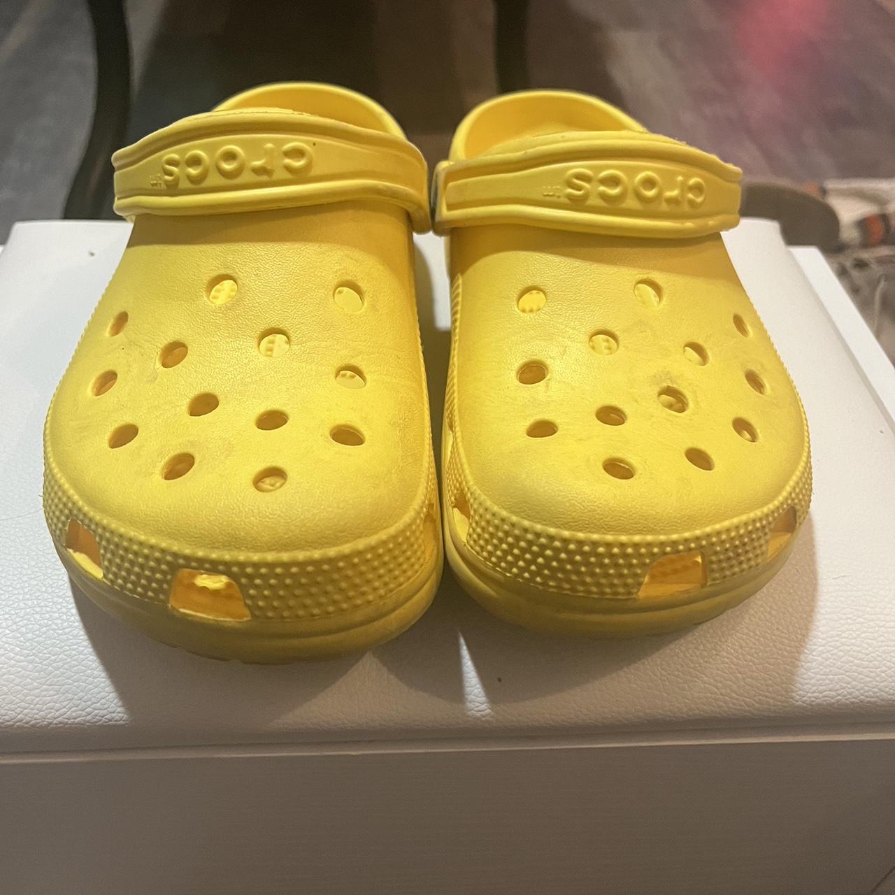 yellow crocs. only worn a couple times although... - Depop