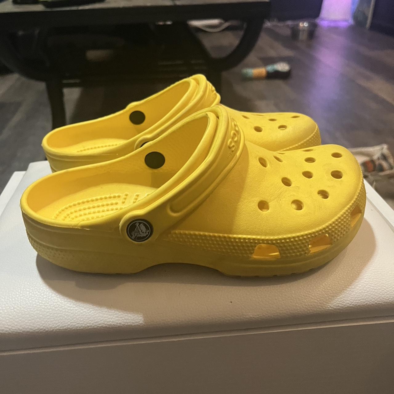 yellow crocs. only worn a couple times although... - Depop
