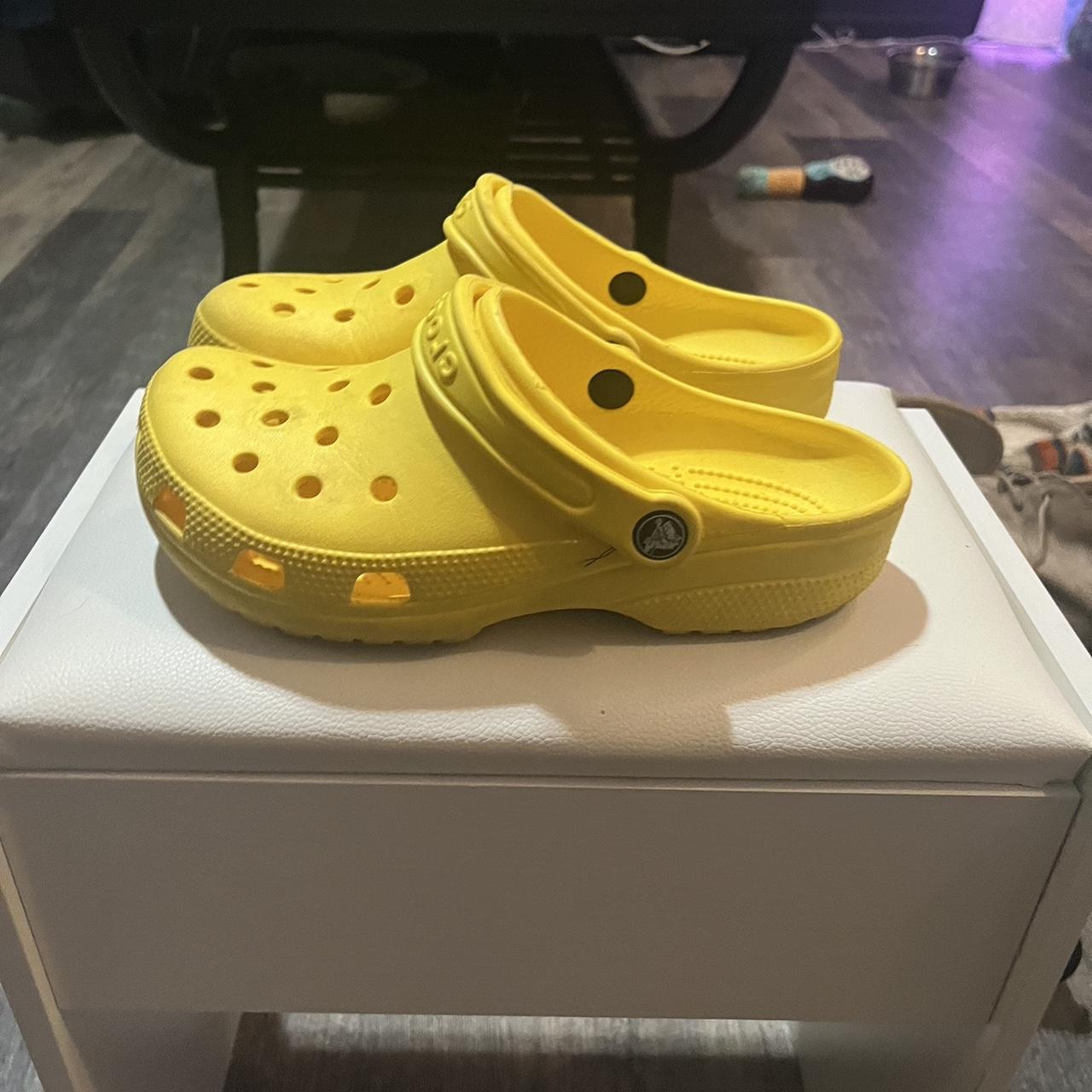 yellow crocs. only worn a couple times although... - Depop