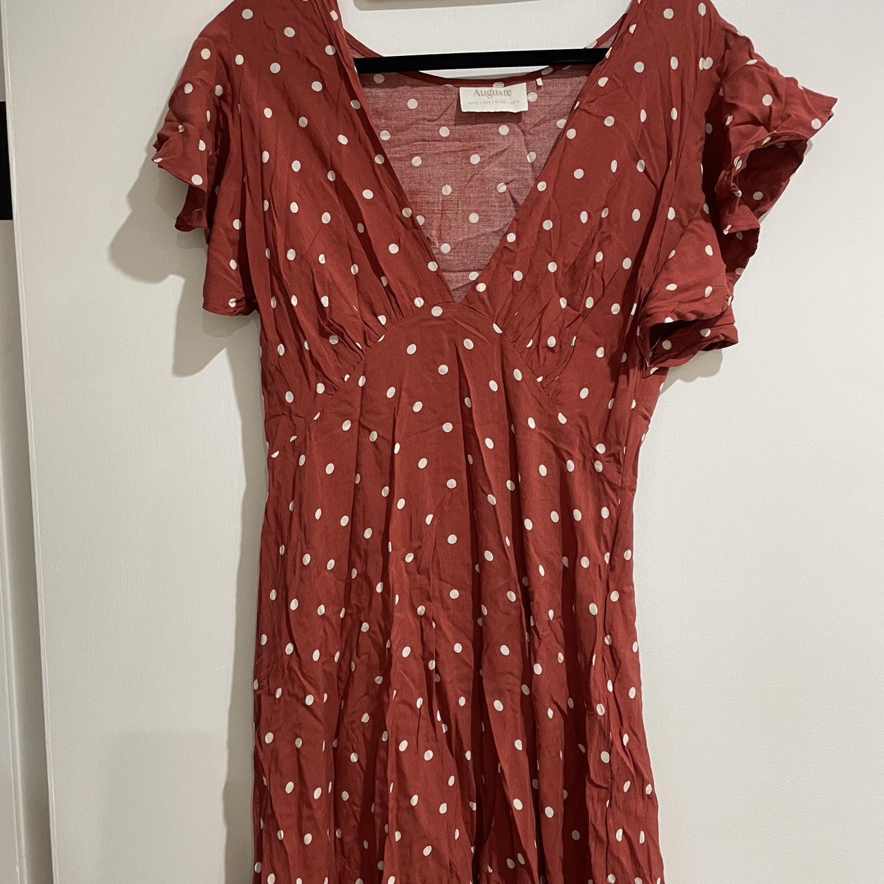 Auguste the Label red polka dot mini dress - Depop