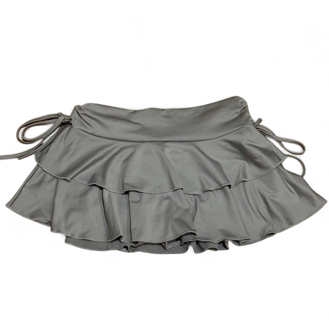 gray shein mini skort size medium worn once •... | Depop