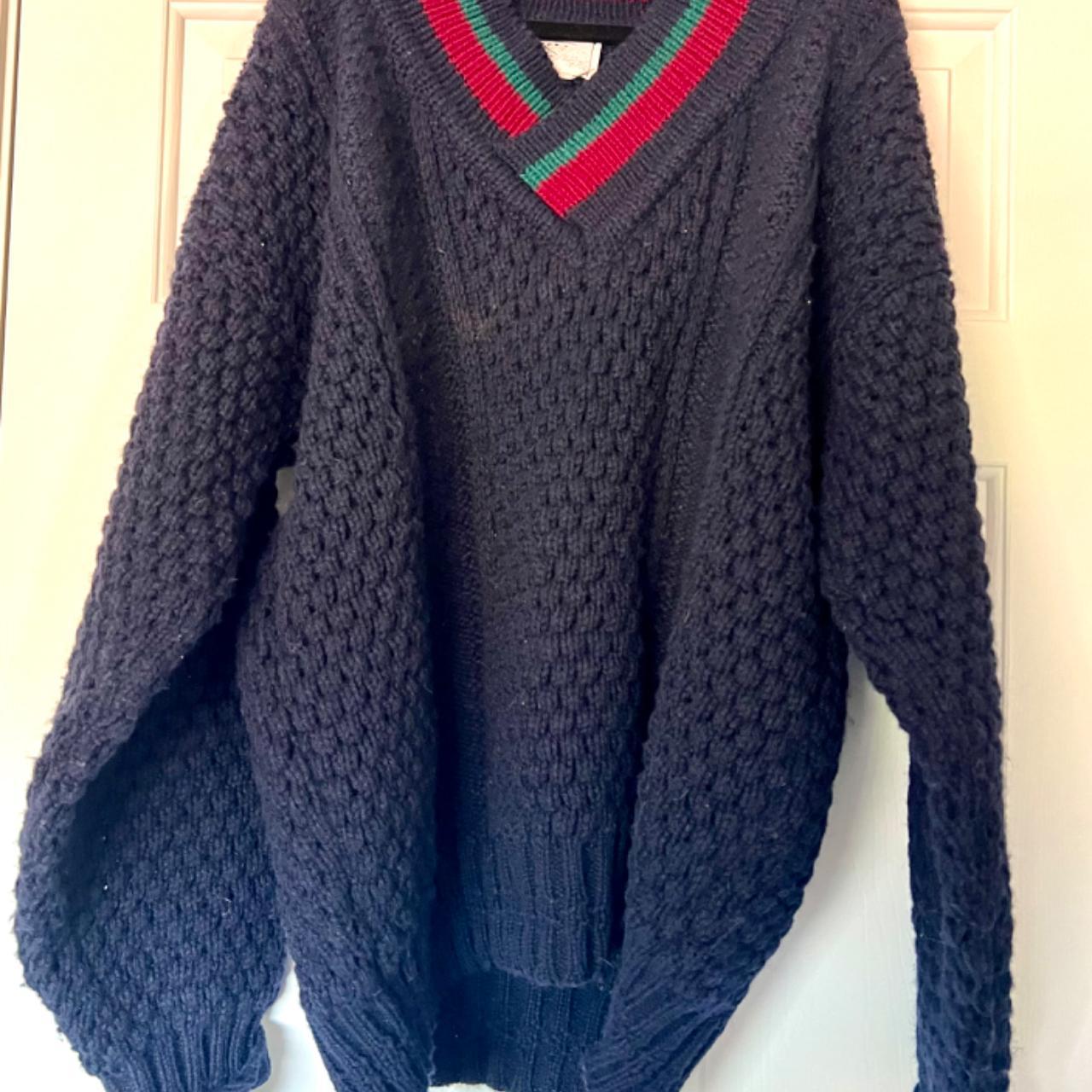 Vintage Irish Store Men's Donegal Hand Knit Aran... - Depop