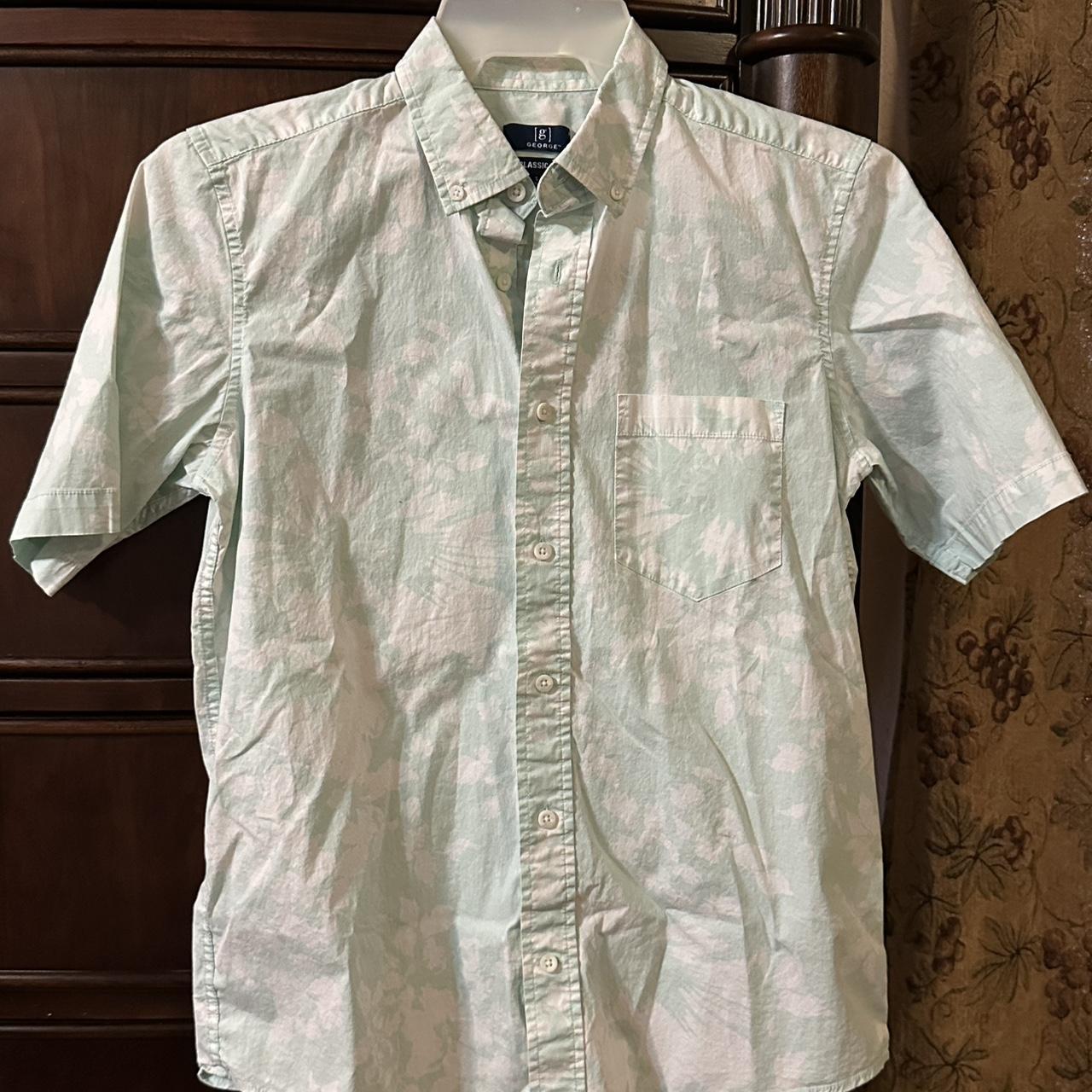 George classic fit short sleeve button up Hawaiian... | Depop