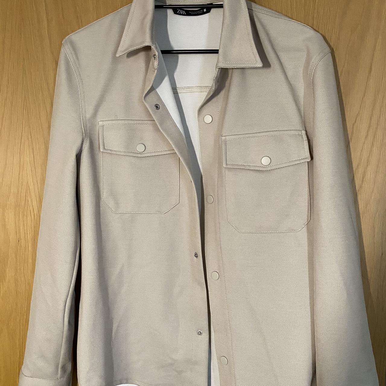 Zara cream overshirt #jackets - Depop