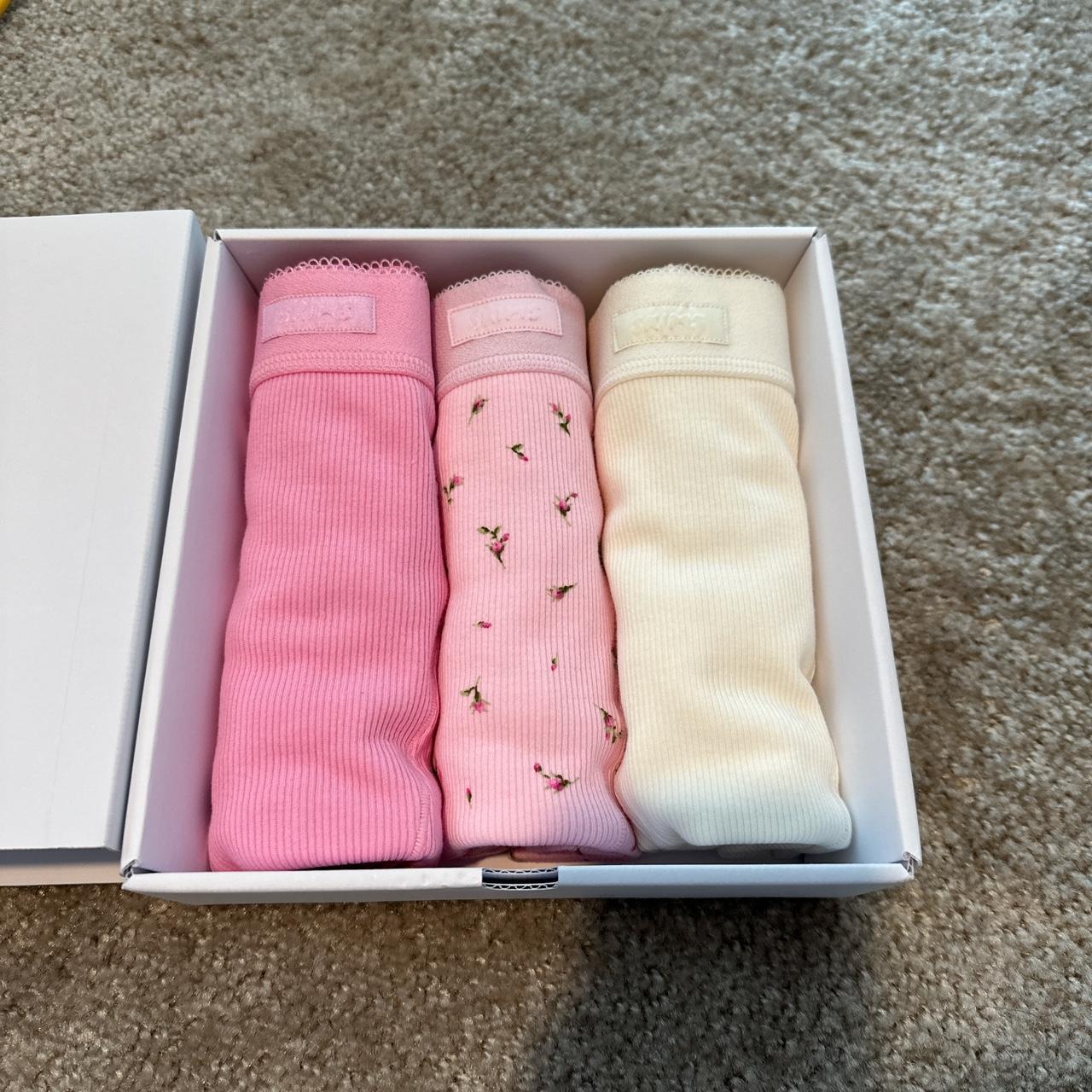 skims 3 pack cotton rib boxers never worn size M... - Depop