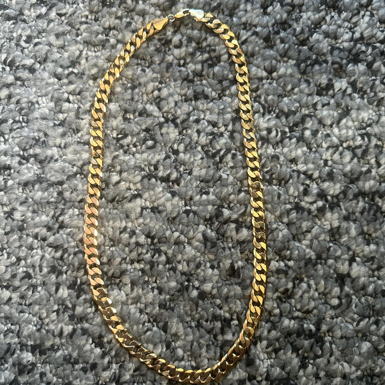 Large Gold 14kg Gold Plated Mens Cuban chain #14k... - Depop