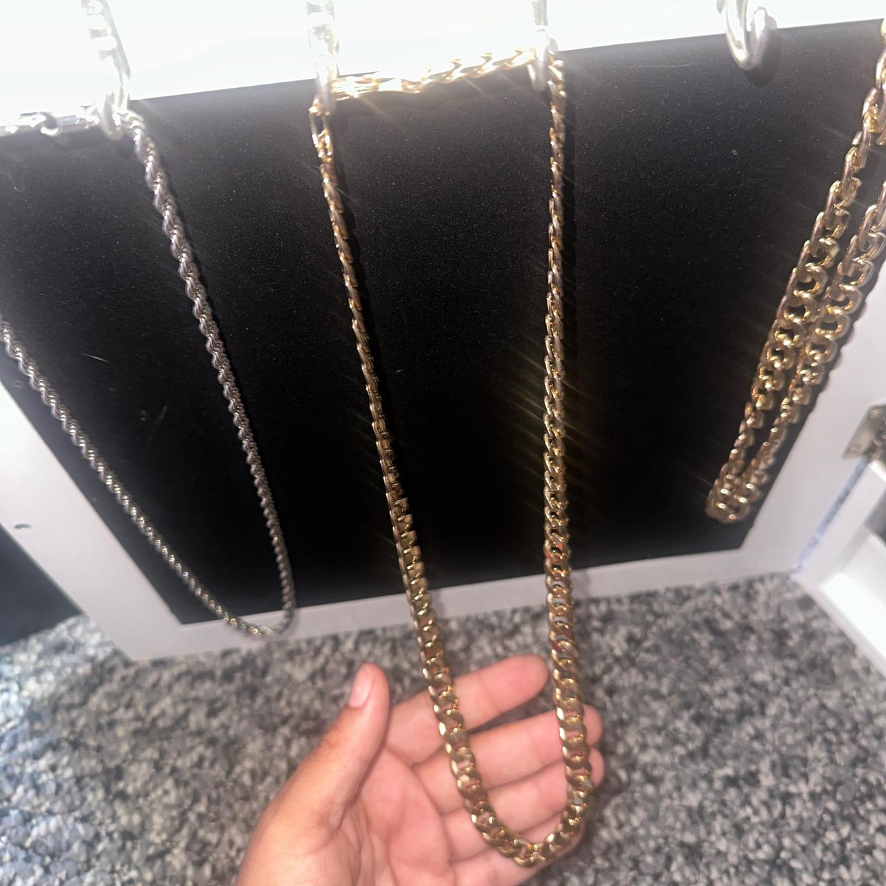 Large Gold 14kg Gold Plated Mens Cuban chain #14k... - Depop