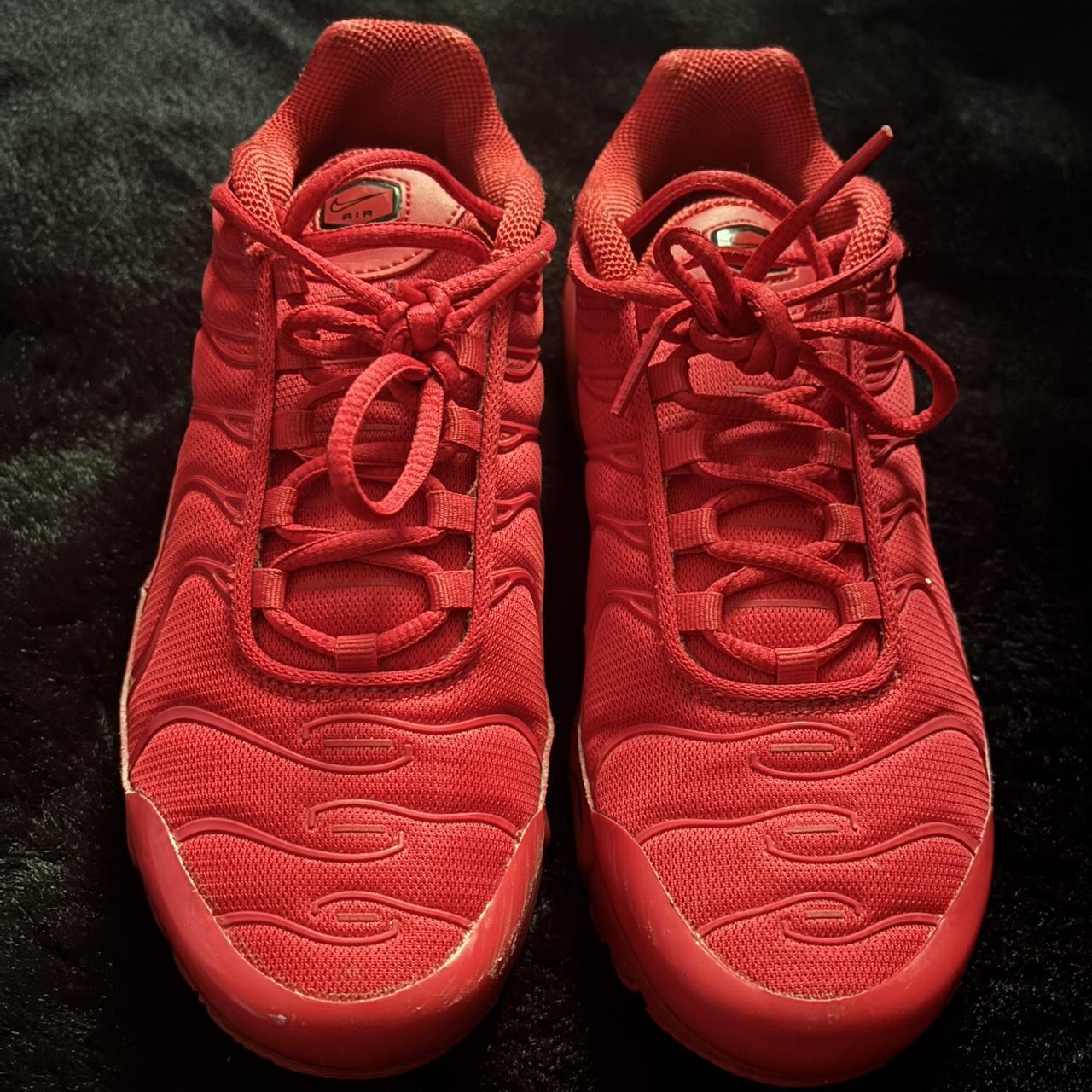 University Red Nike Air Max Plues TN trainers All... | Depop