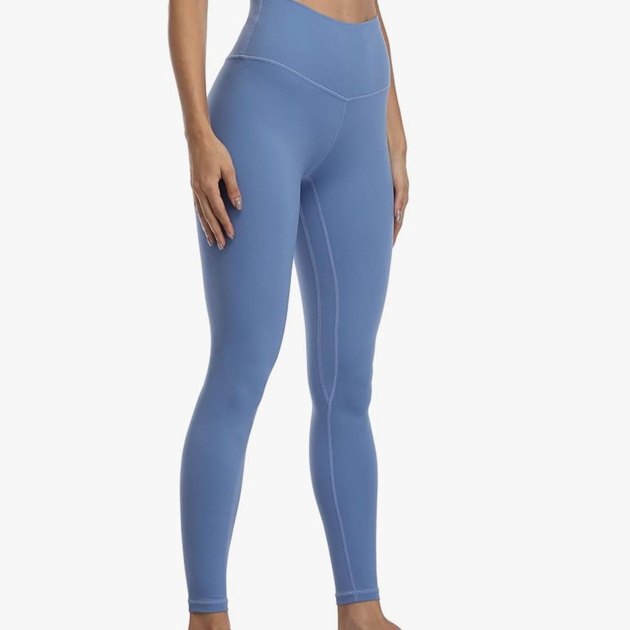 High waisted light blue workout leggings Lulu dupes!! - Depop