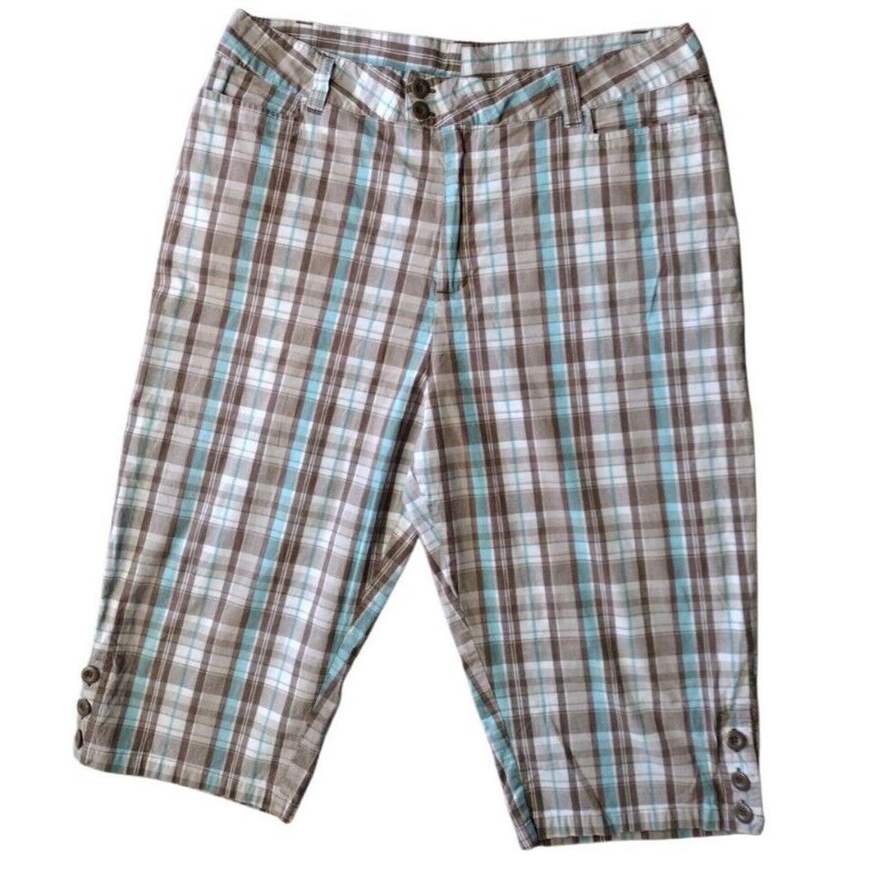 Nick and Sarah Pants Size 2X Stretch Plaid Capris... | Depop