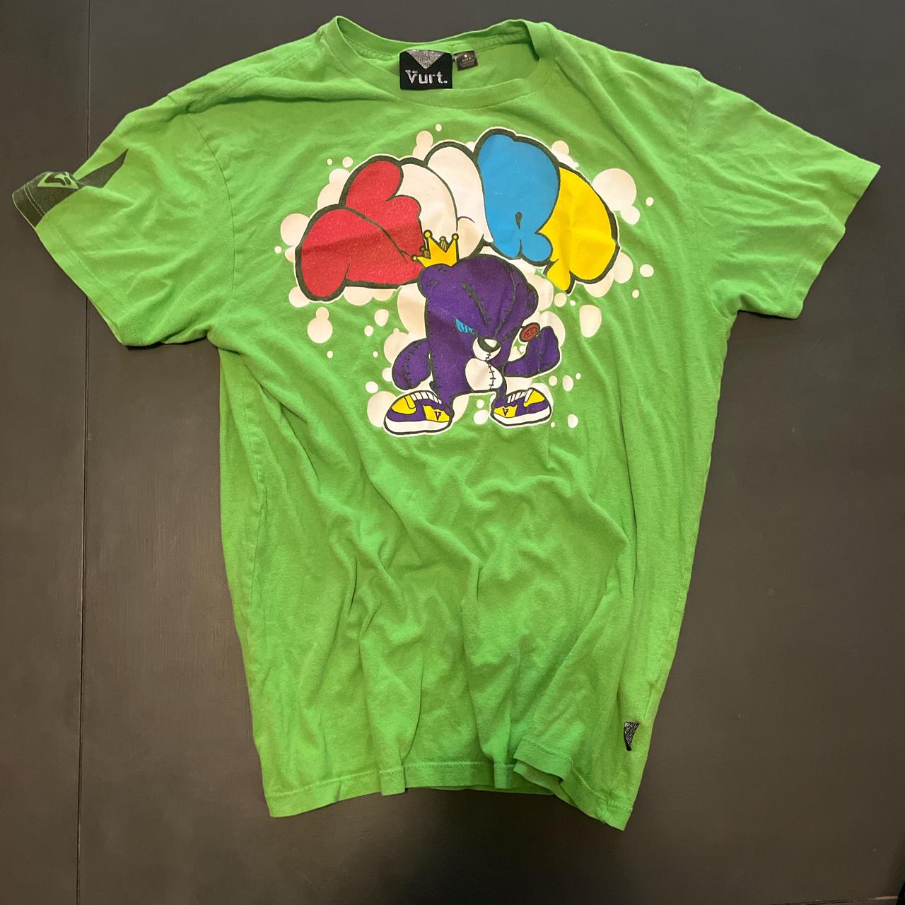 vintage lime green vurt tee size medium - Depop