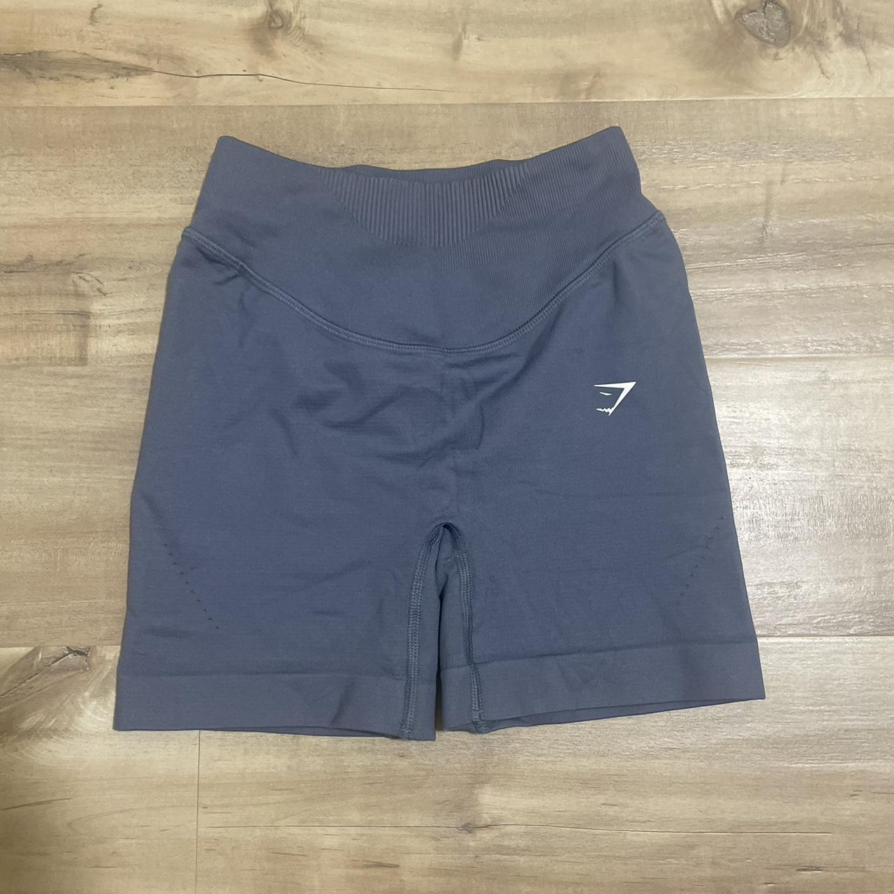 gymshark blue workout shorts size XS - color is a... | Depop