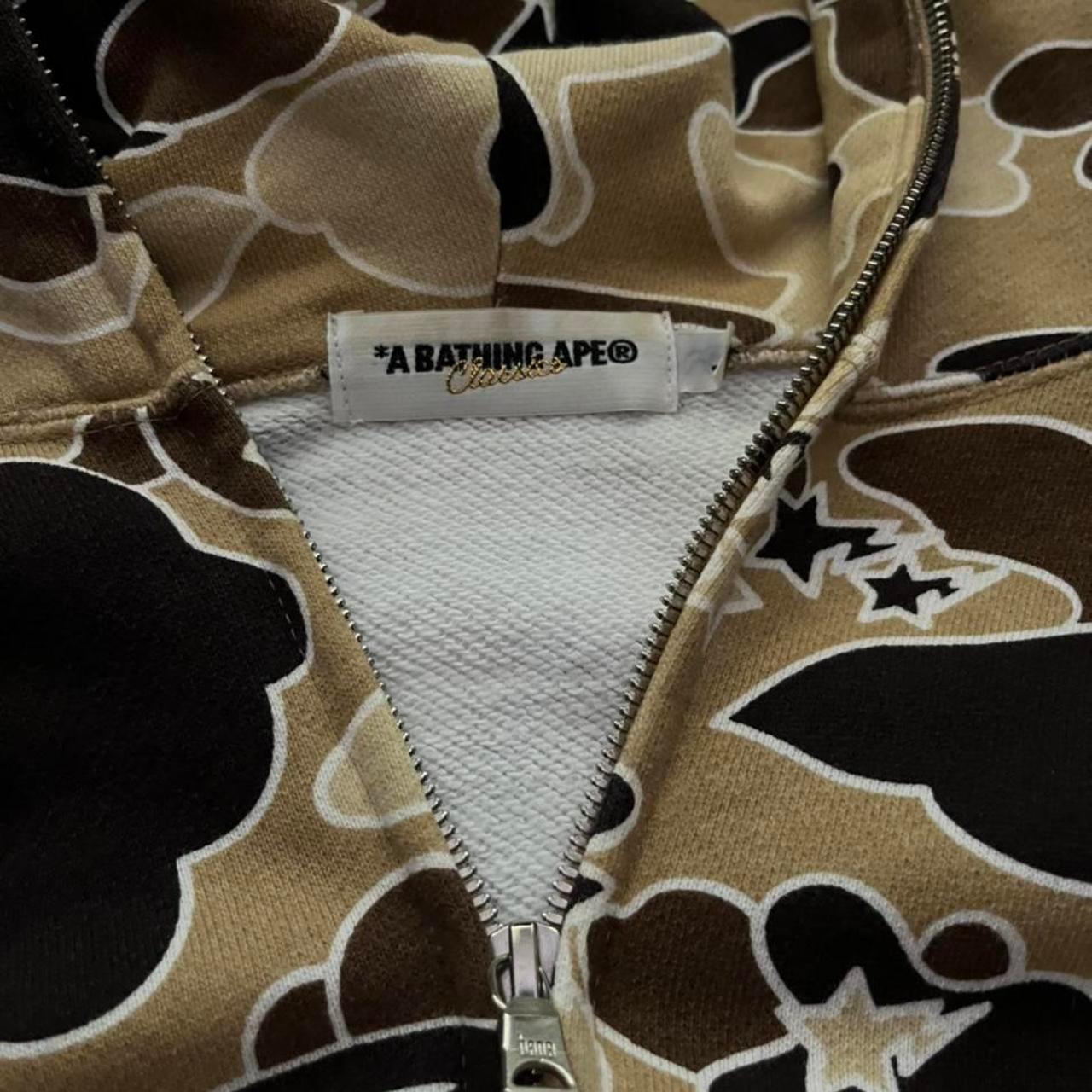 BAPE Men's Cream and Tan Hoodie RARE BEIGE BAPE... - Depop
