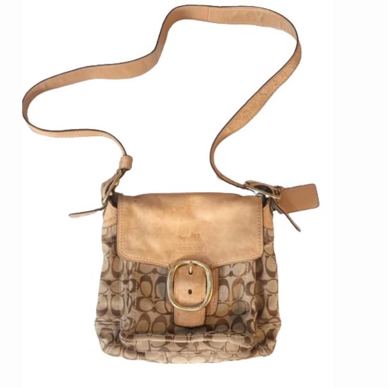 Authentic Vintage Coach Car Signature Flap Duffle... - Depop