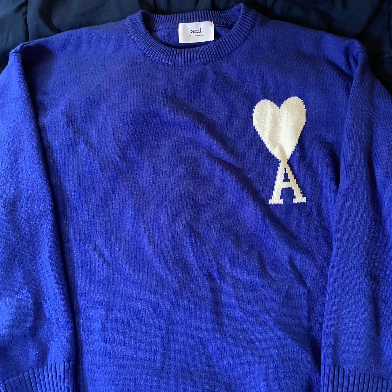 AMI Paris Men's Navy Jumper Ami paris knit sweater... - Depop