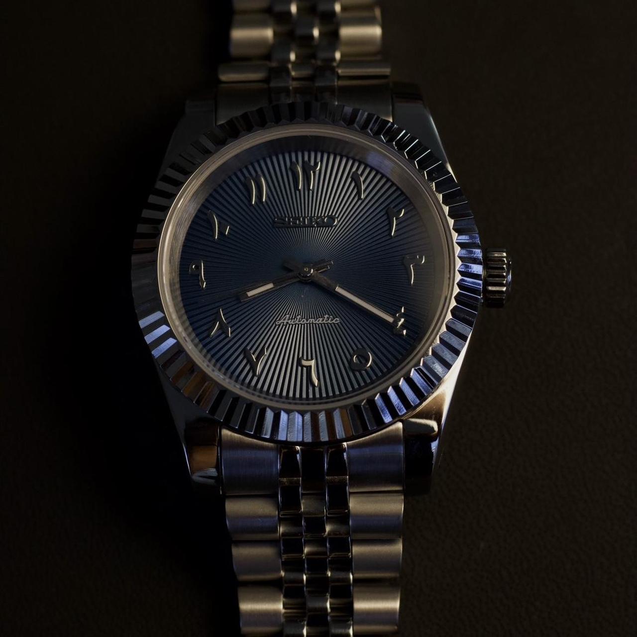 40mm New Blue Arabic Dial Seiko Mod NH35 Automatic... | Depop