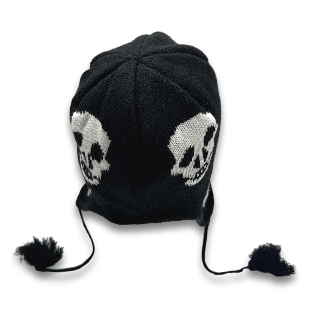 BLACK PERUVIAN STYLE BEANIE SKULL FACE TROOPER... | Depop