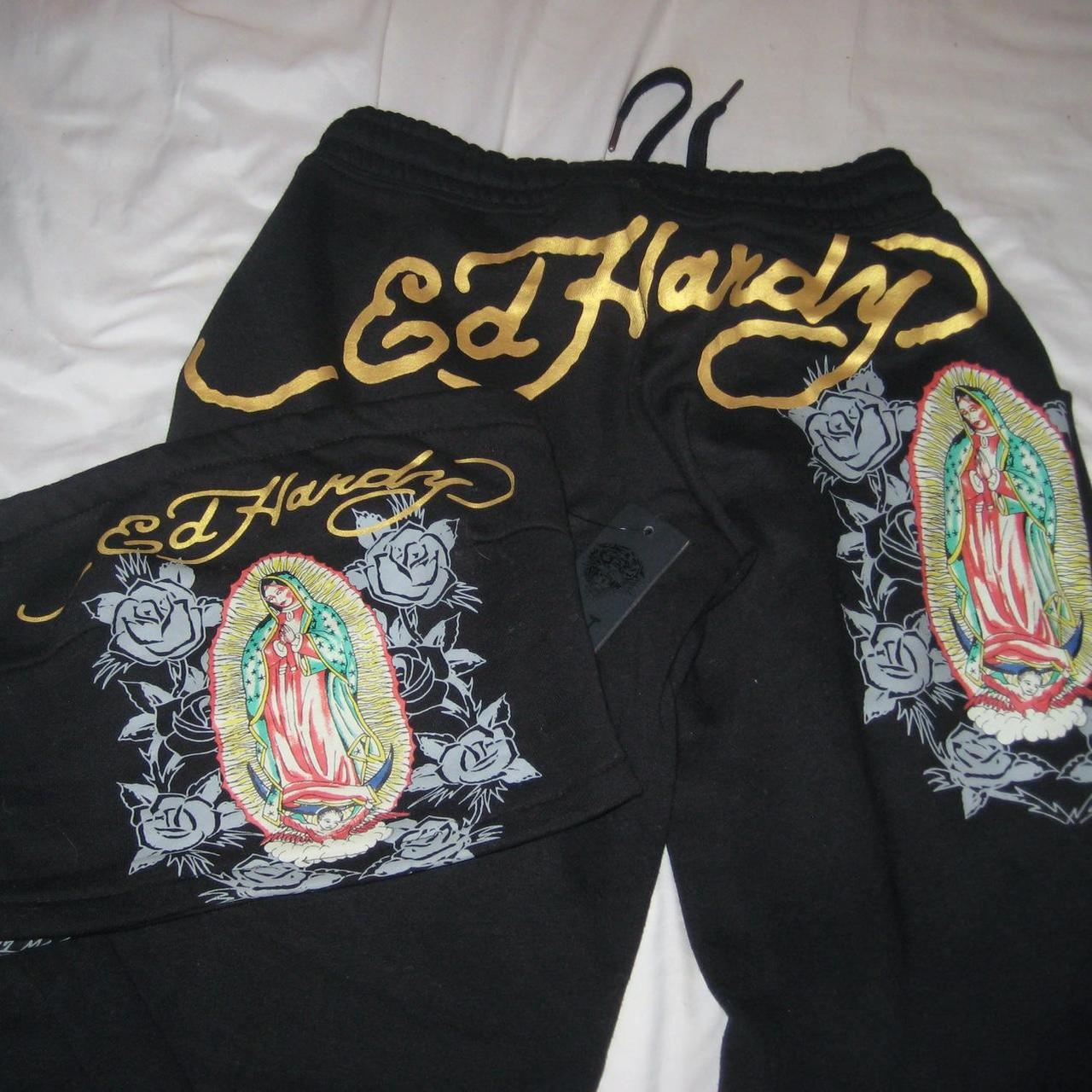 Ed Hardy set - both size xs sweatpants and tube top... | Depop