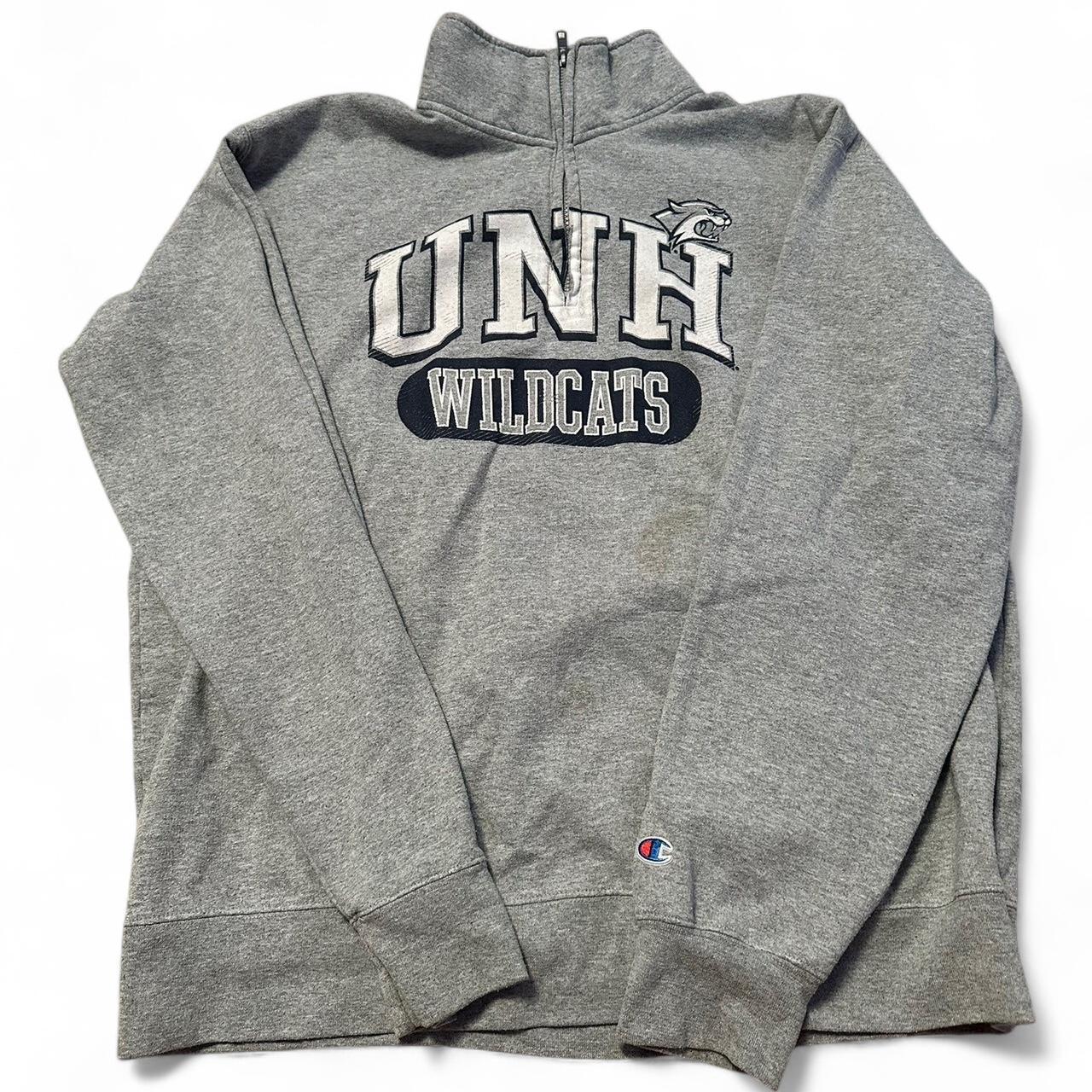 Champion UNH Wildcats 1/4 zip sweatshirt... | Depop